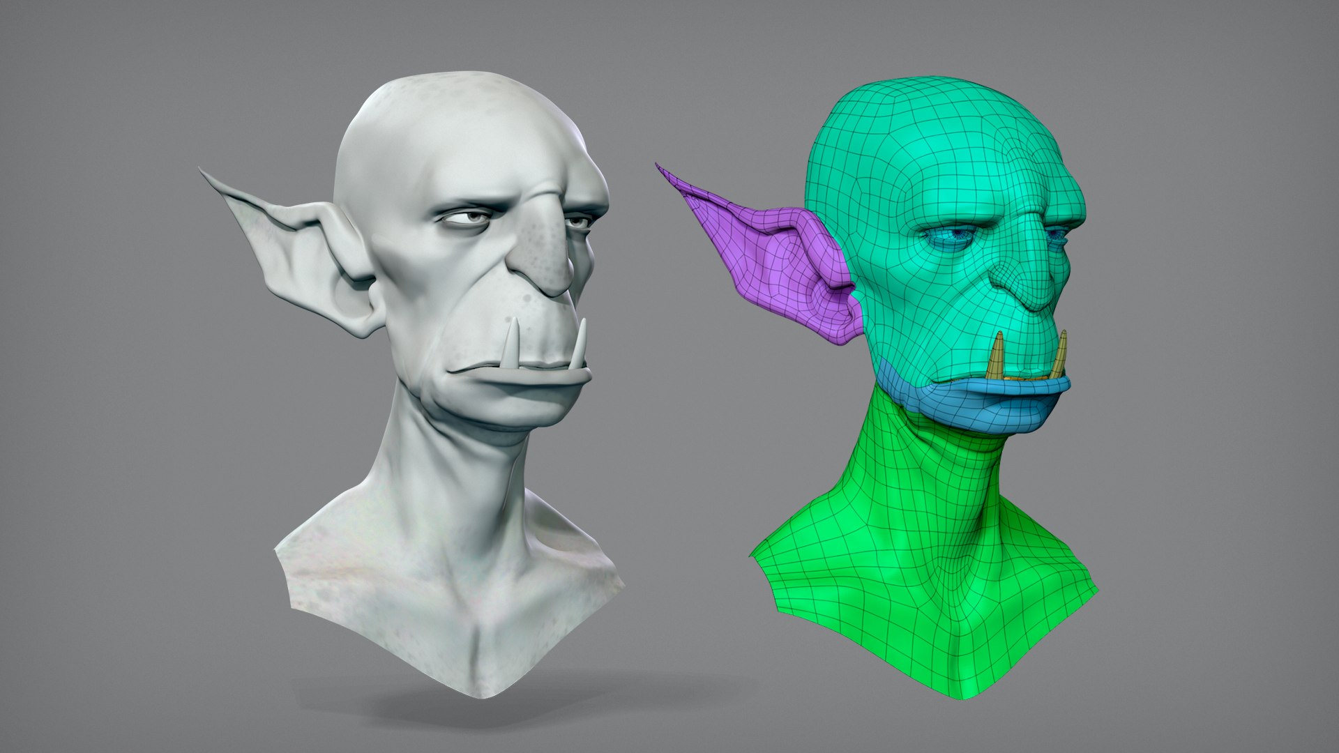 3D Cartoon male character Orc base mesh model - TurboSquid 2076448