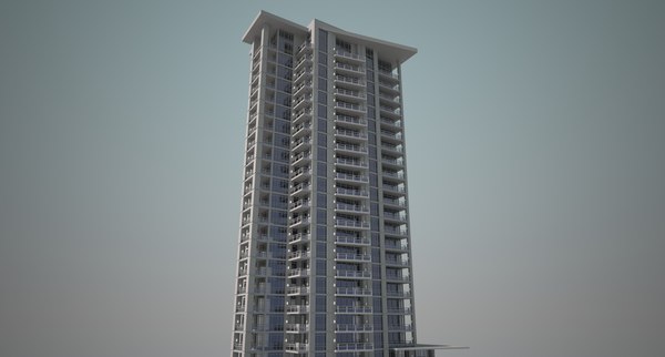 3d large 65 story apartment model