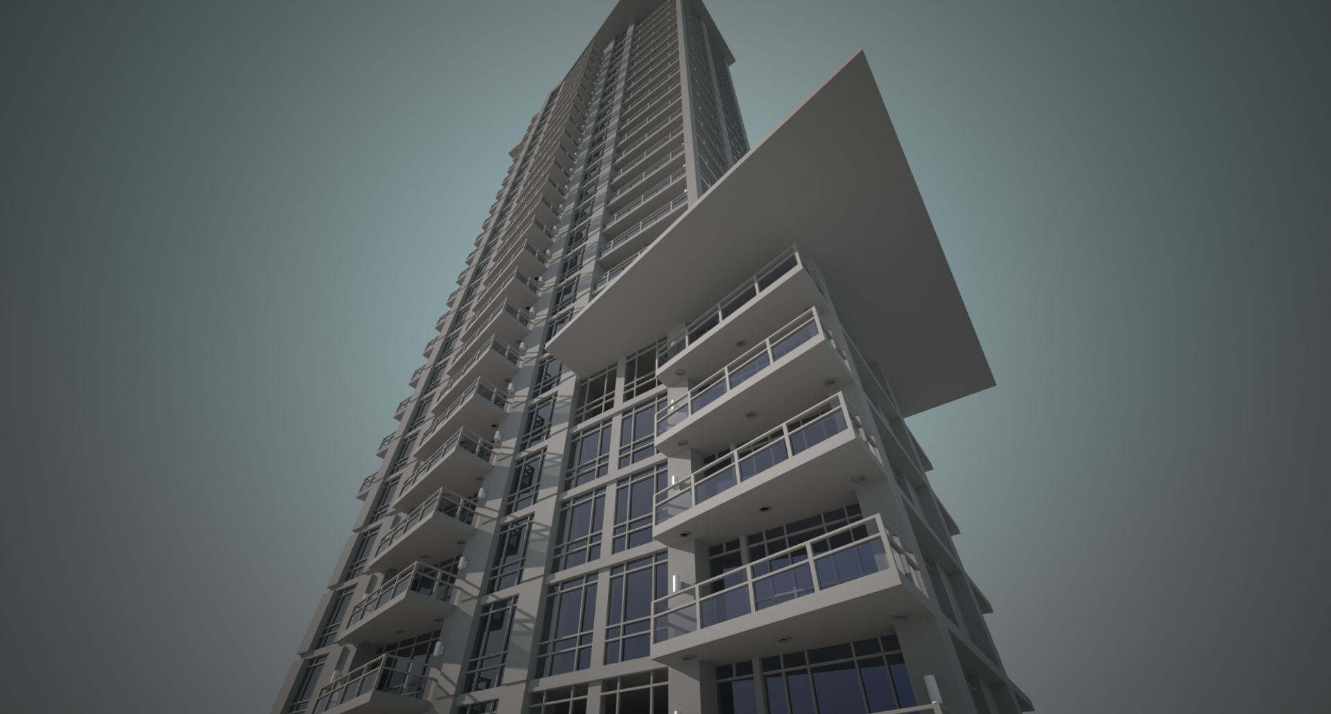 3d large 65 story apartment model