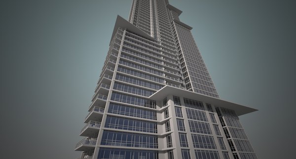 3d large 65 story apartment model