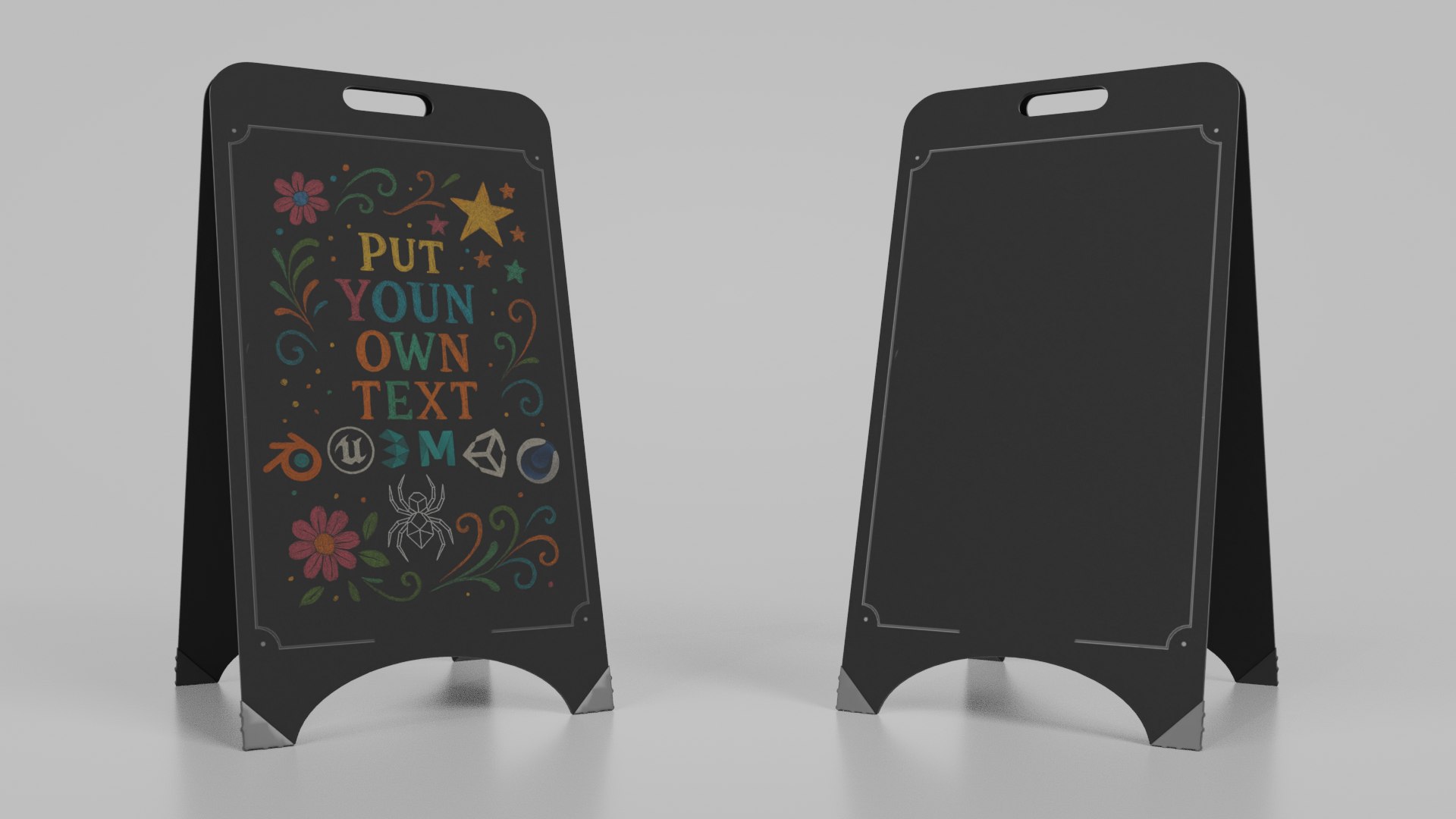 3D Modern Restaurant Signage Set - Customizable Chalkboards ...