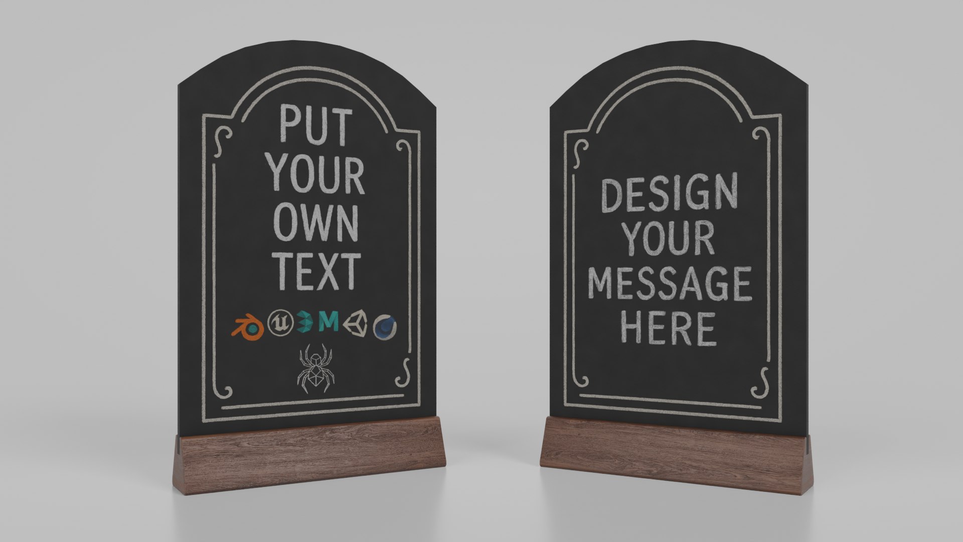 3D Modern Restaurant Signage Set - Customizable Chalkboards ...