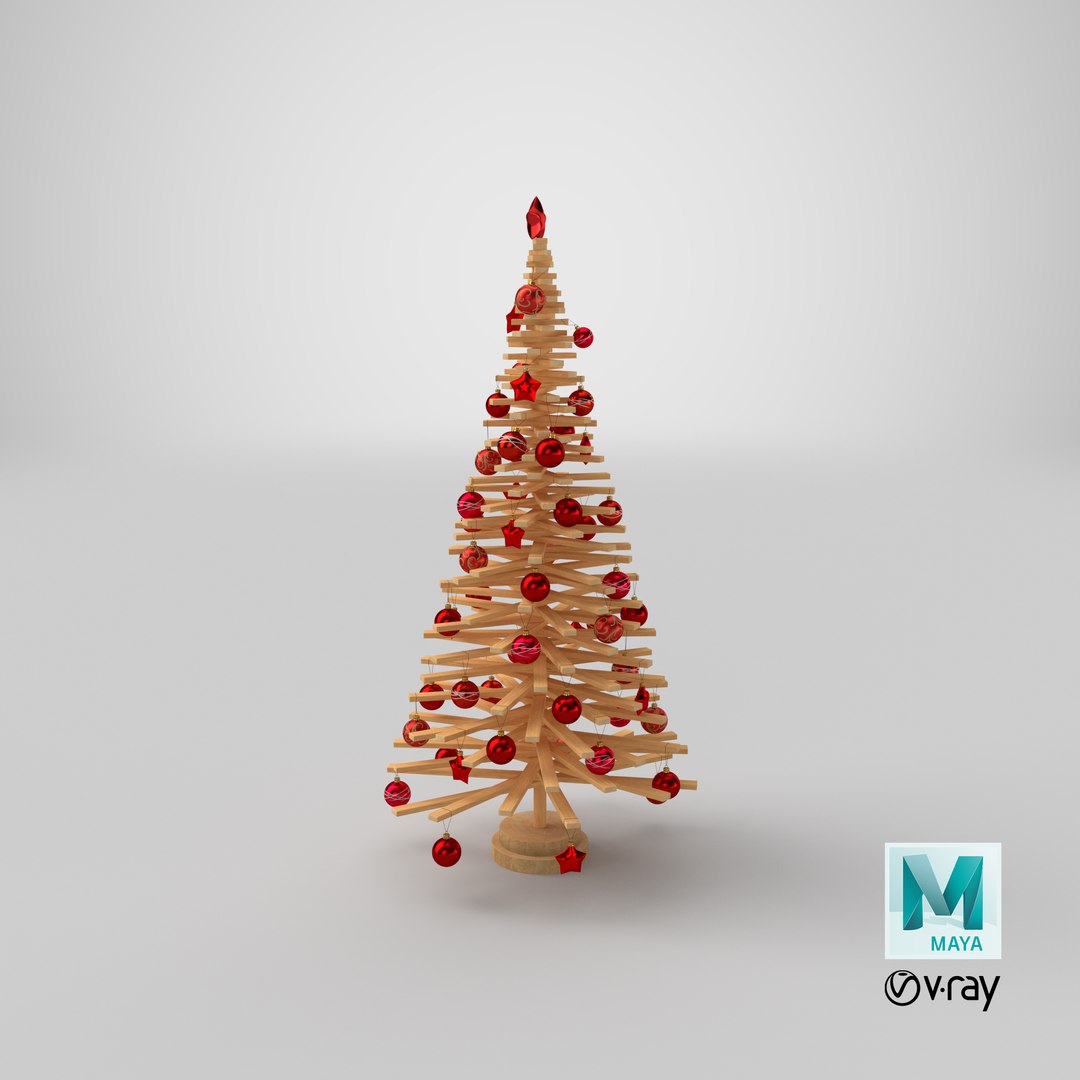 3D Wooden Christmas Tree V7 - TurboSquid 1990059
