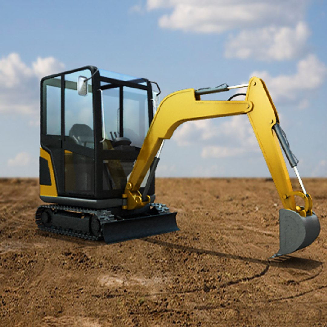 3dsmax Mini Hydraulic Excavator Industrial Vehicles