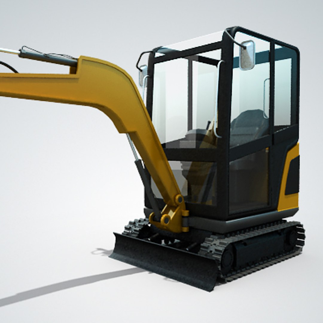 3dsmax Mini Hydraulic Excavator Industrial Vehicles