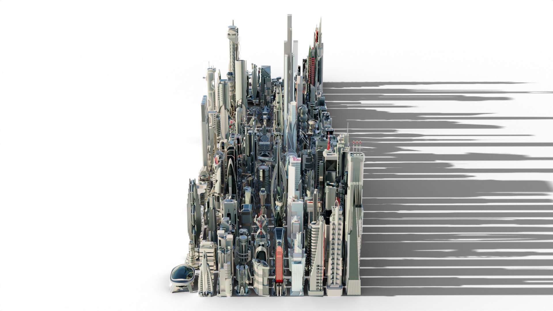 3D Stylized Futuristic Building Collection - 320 Low Poly Model ...
