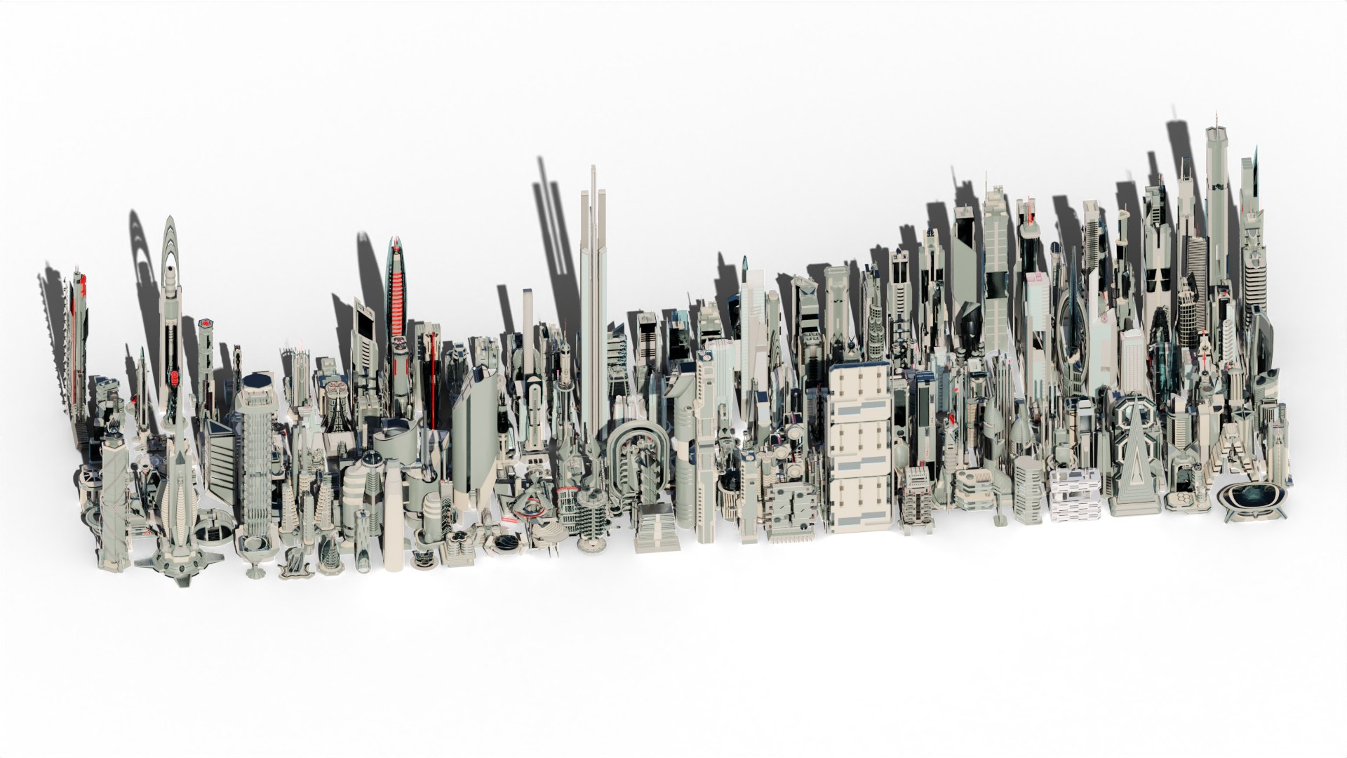 3D Stylized Futuristic Building Collection - 320 Low Poly Model ...