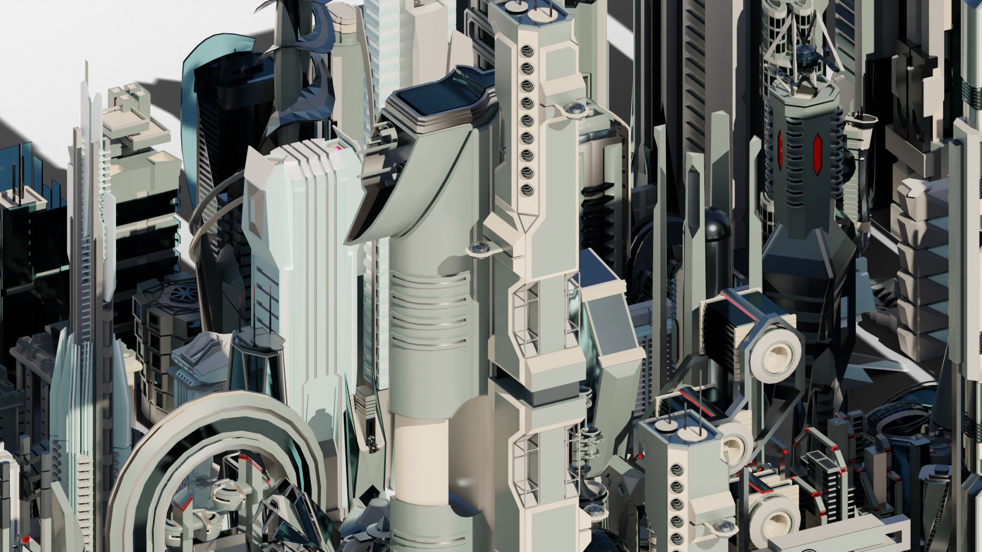 3D Stylized Futuristic Building Collection - 320 Low Poly Model ...
