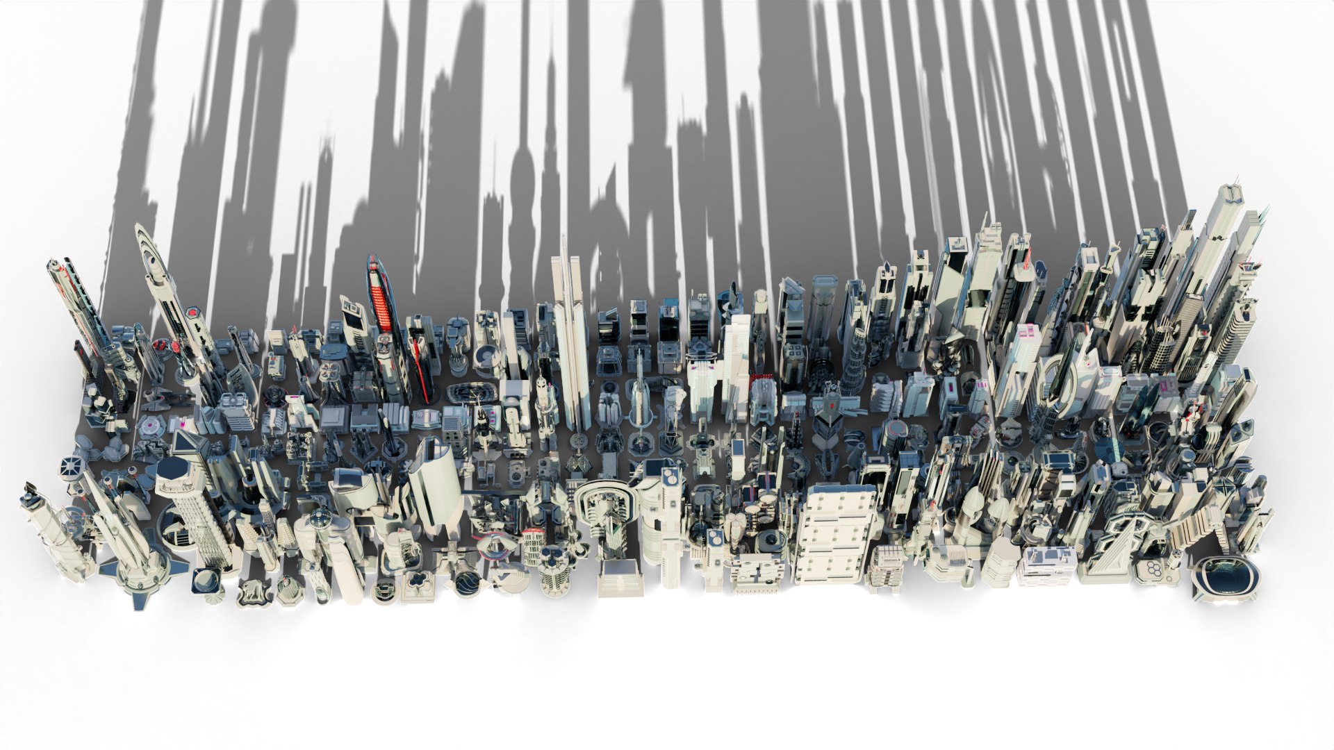 3D Stylized Futuristic Building Collection - 320 Low Poly Model ...