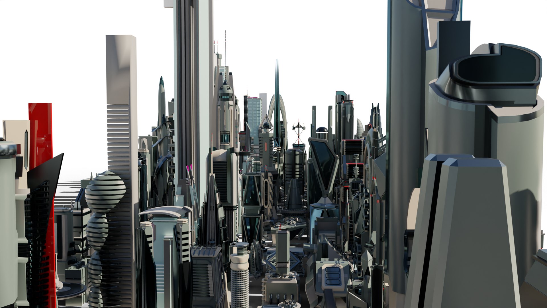 3D Stylized Futuristic Building Collection - 320 Low Poly model ...