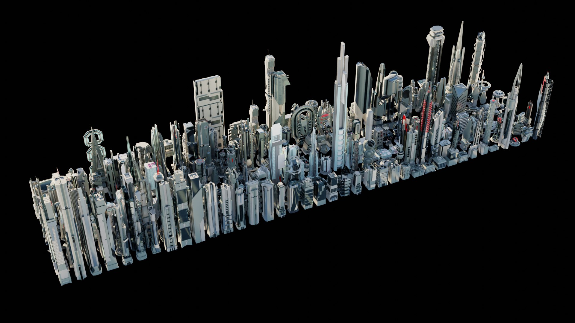 3D Stylized Futuristic Building Collection - 320 Low Poly Model ...