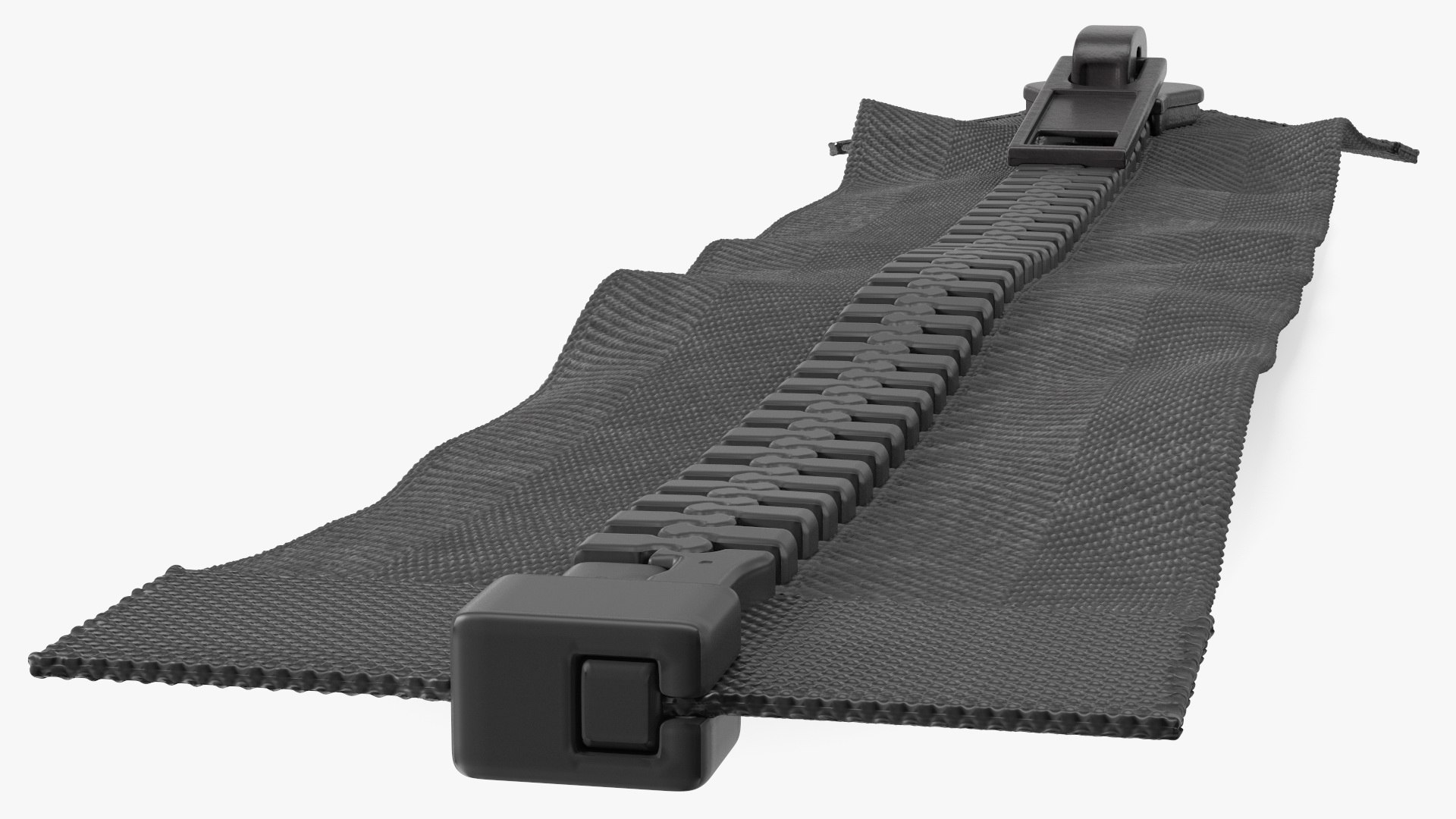 3D One Sided Plastic Zipper Closed Black - TurboSquid 1793856