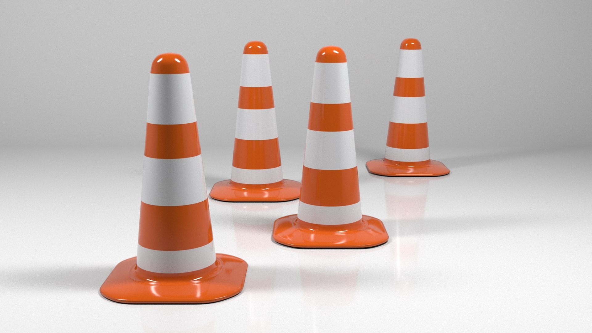 Road Block Cone 01 Model - TurboSquid 1930537