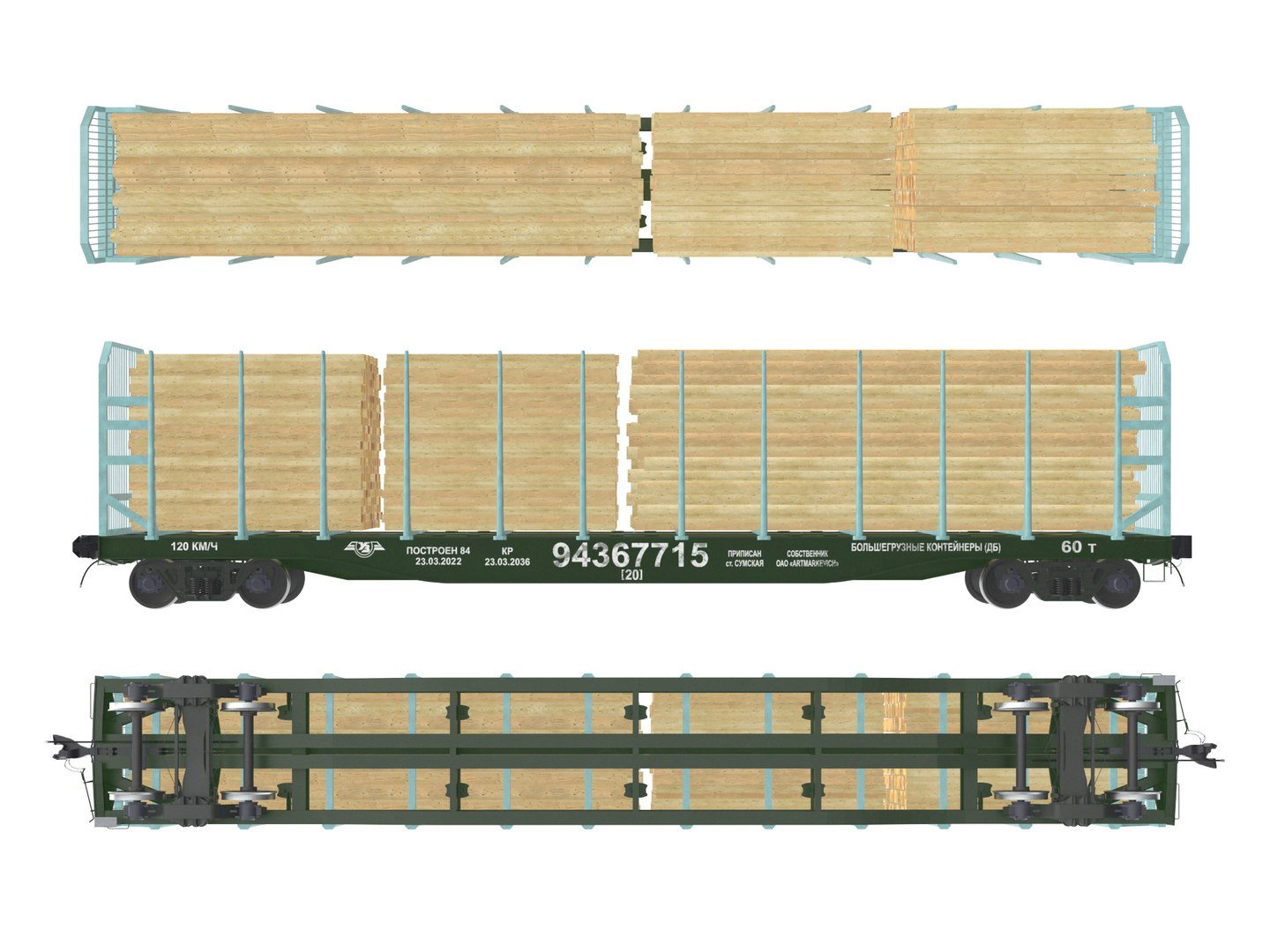 Transport Flat Car Load 3D Model - TurboSquid 1872112