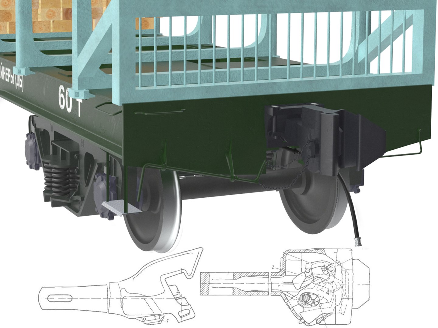 Transport Flat Car Load 3D Model - TurboSquid 1872112