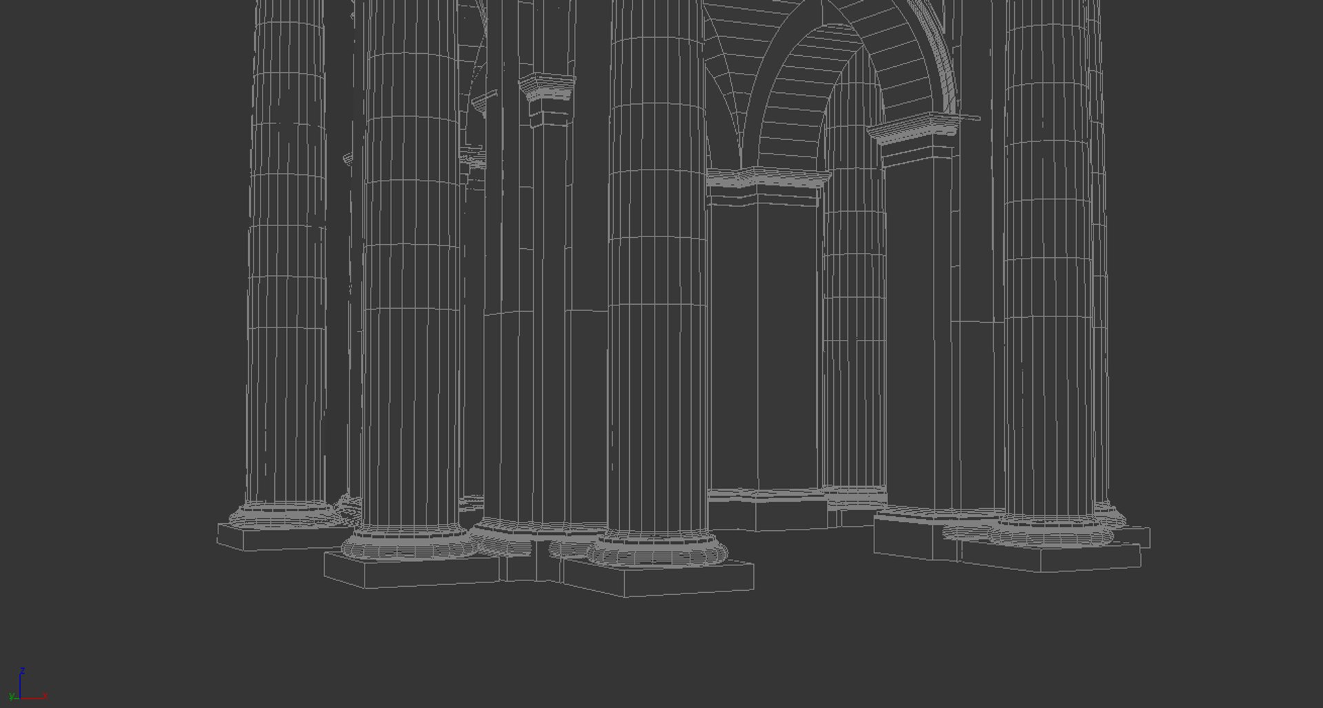 3D Rched Portico In Doric Denticulated Column Order Gazebo - TurboSquid ...