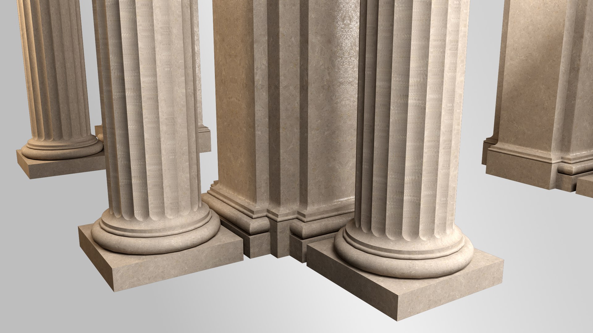 3D Rched Portico In Doric Denticulated Column Order Gazebo - TurboSquid ...