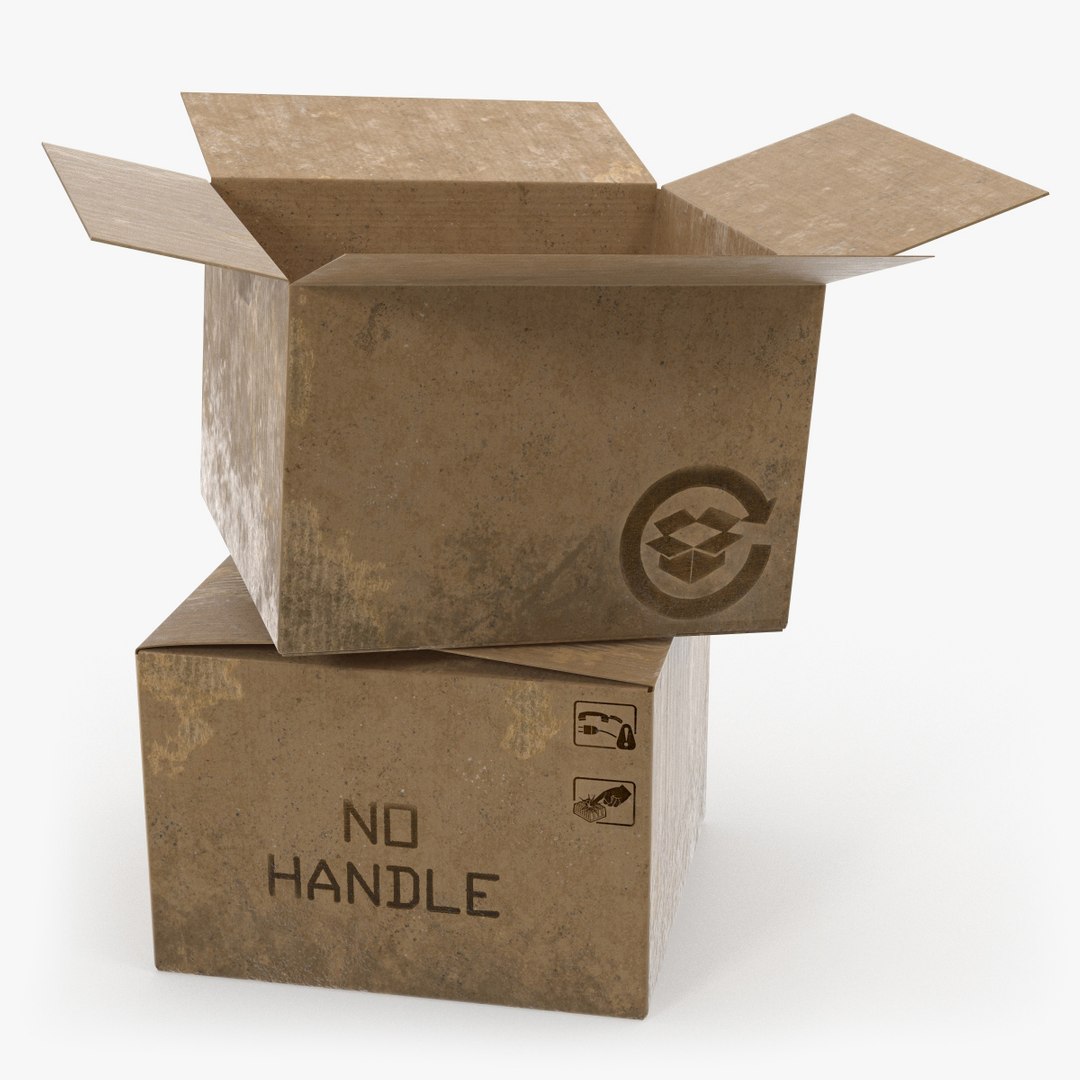 Open old cardboard boxes 3D model - TurboSquid 1306767
