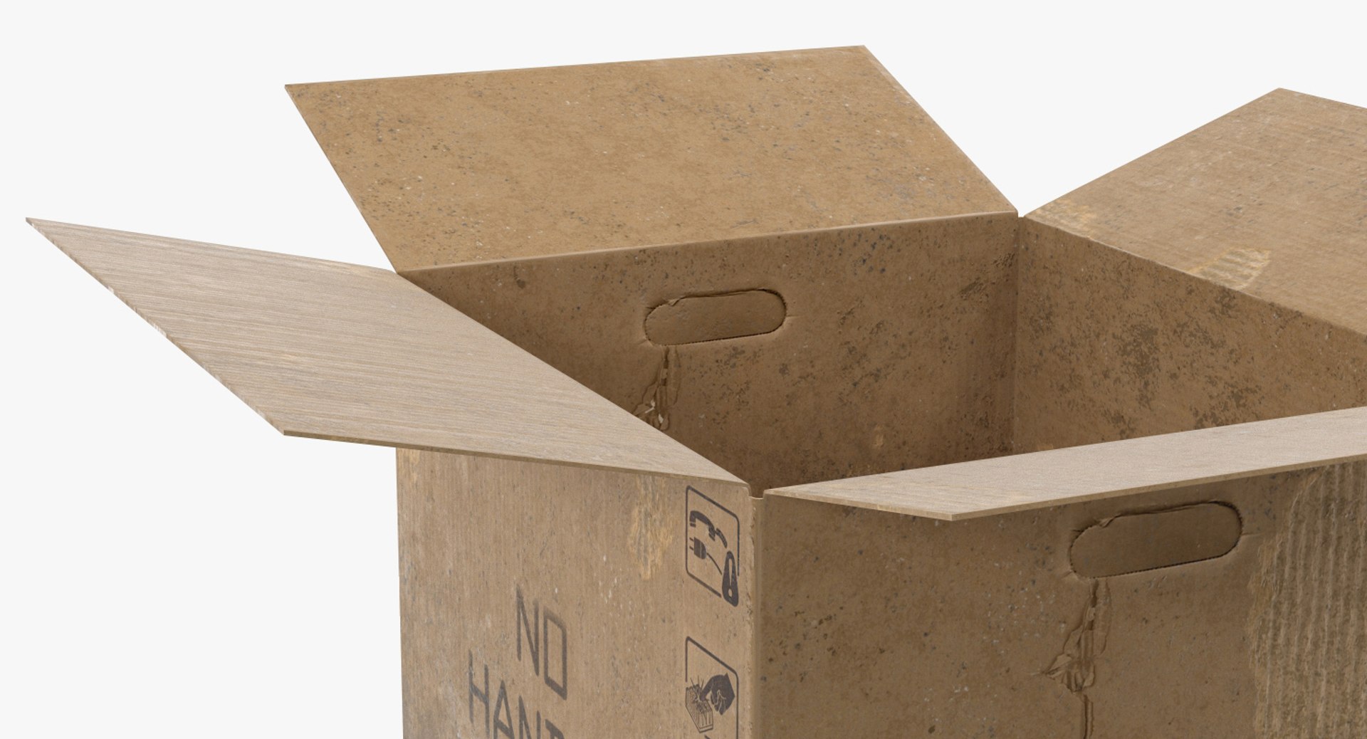 Open old cardboard boxes 3D model - TurboSquid 1306767