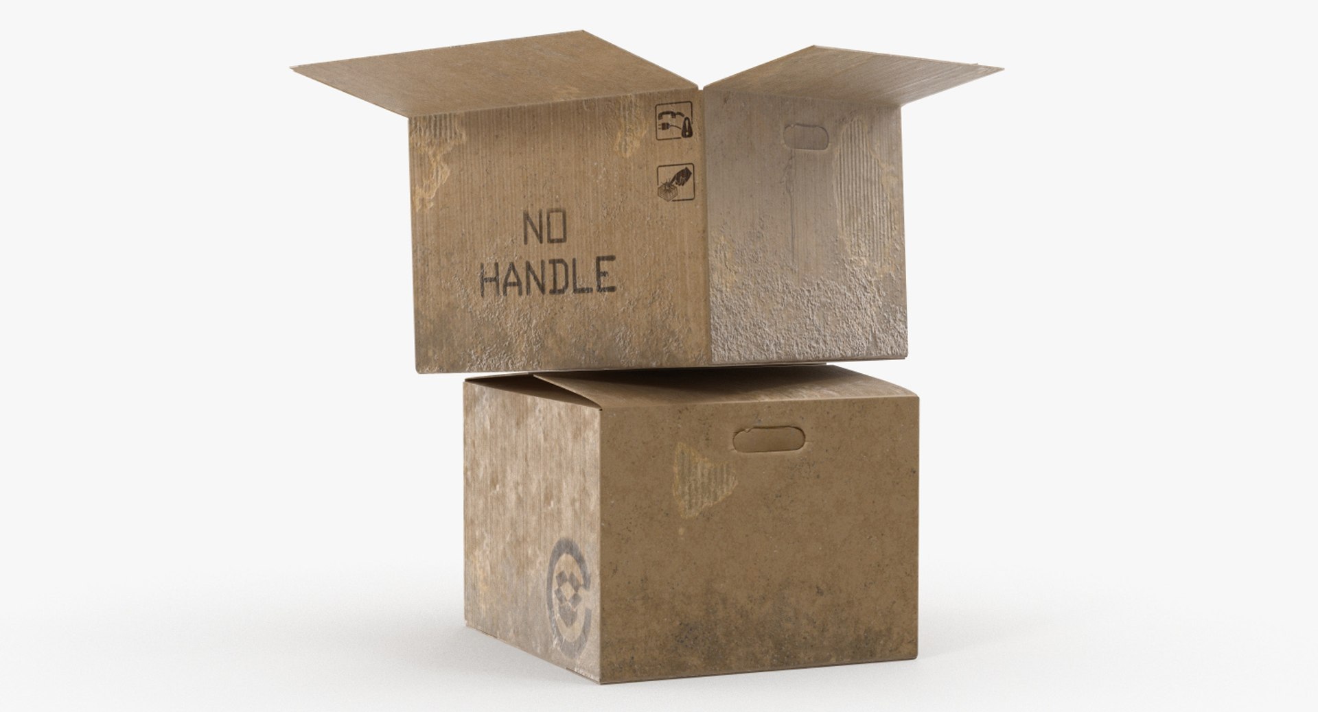 Open old cardboard boxes 3D model - TurboSquid 1306767