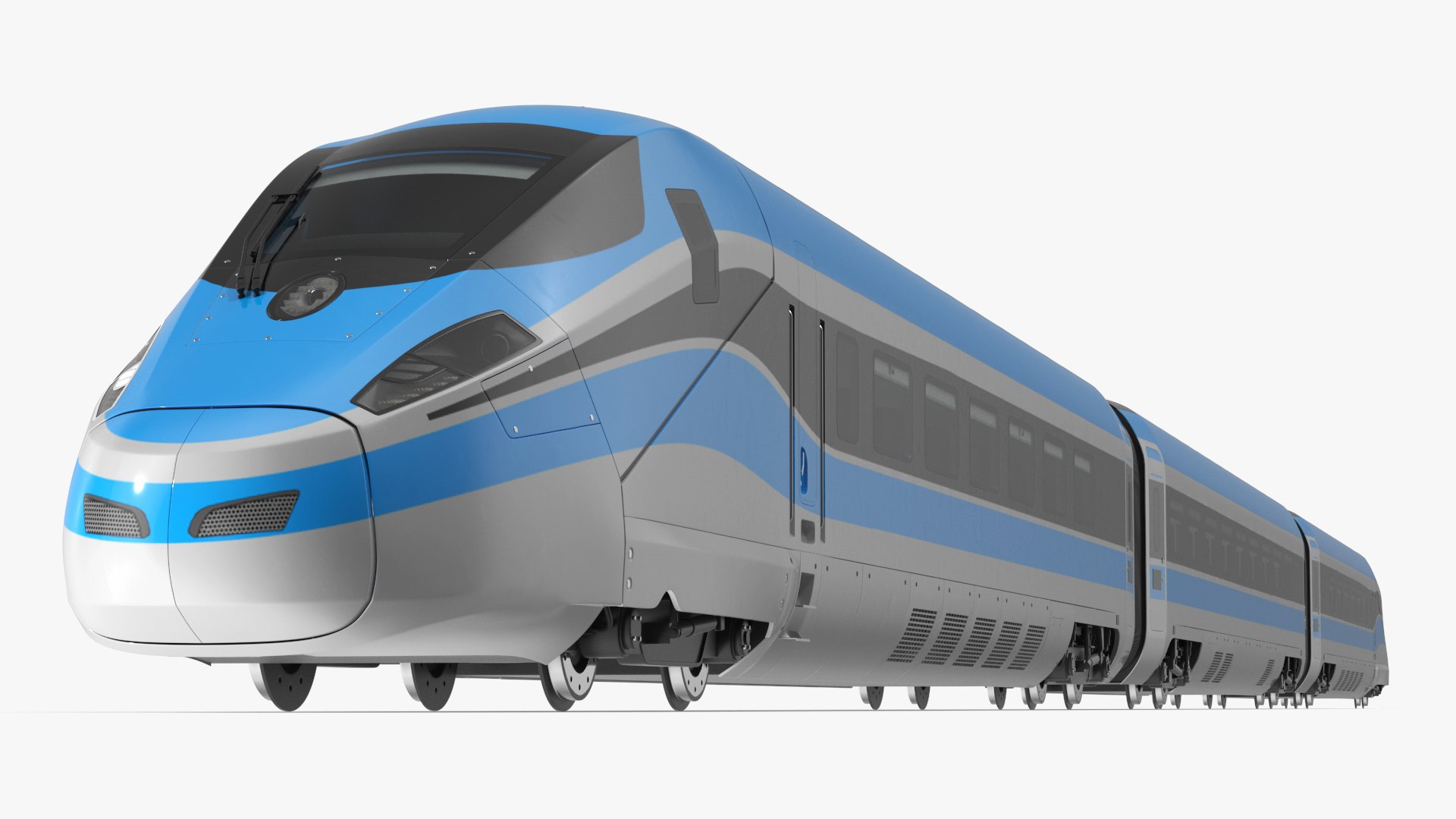3D model High Speed Train Blue - TurboSquid 2092168