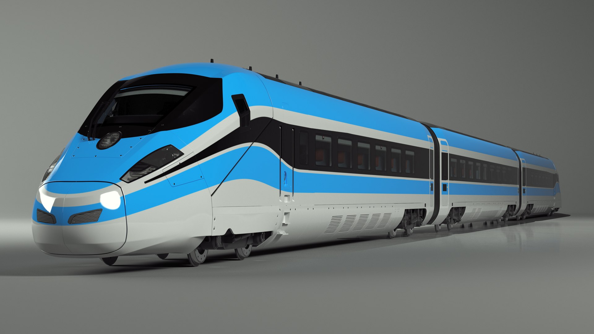 3D model High Speed Train Blue - TurboSquid 2092168