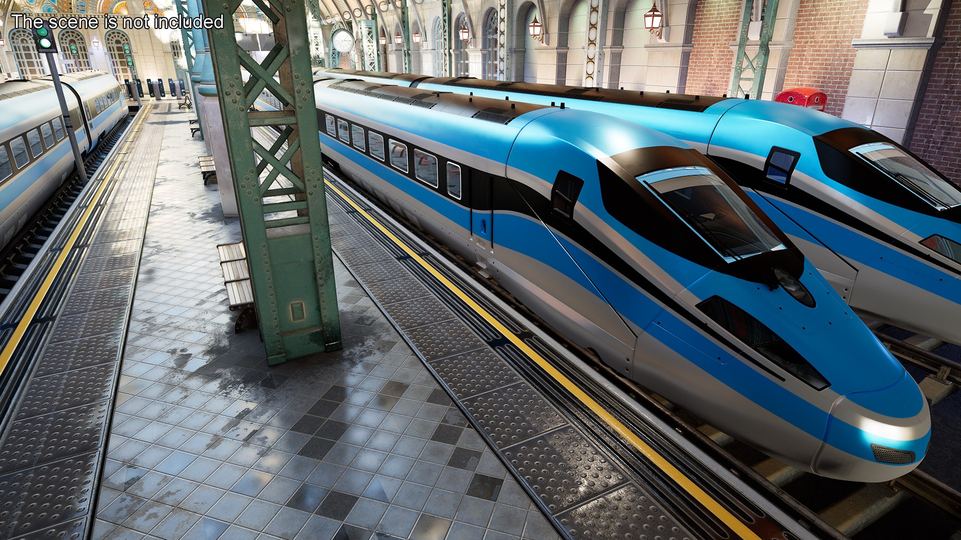 3D model High Speed Train Blue - TurboSquid 2092168