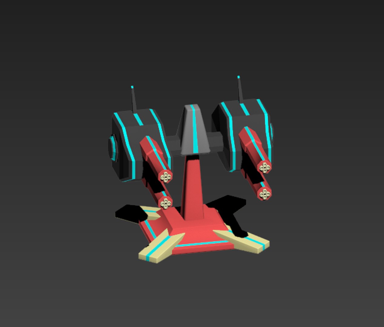 Machine gun turret 3D model - TurboSquid 1638698