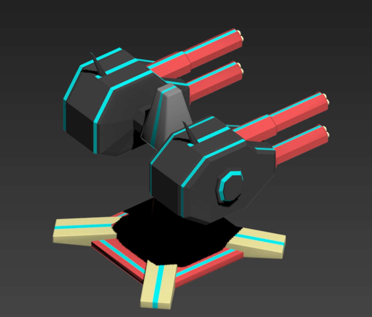 Machine gun turret 3D model - TurboSquid 1638698