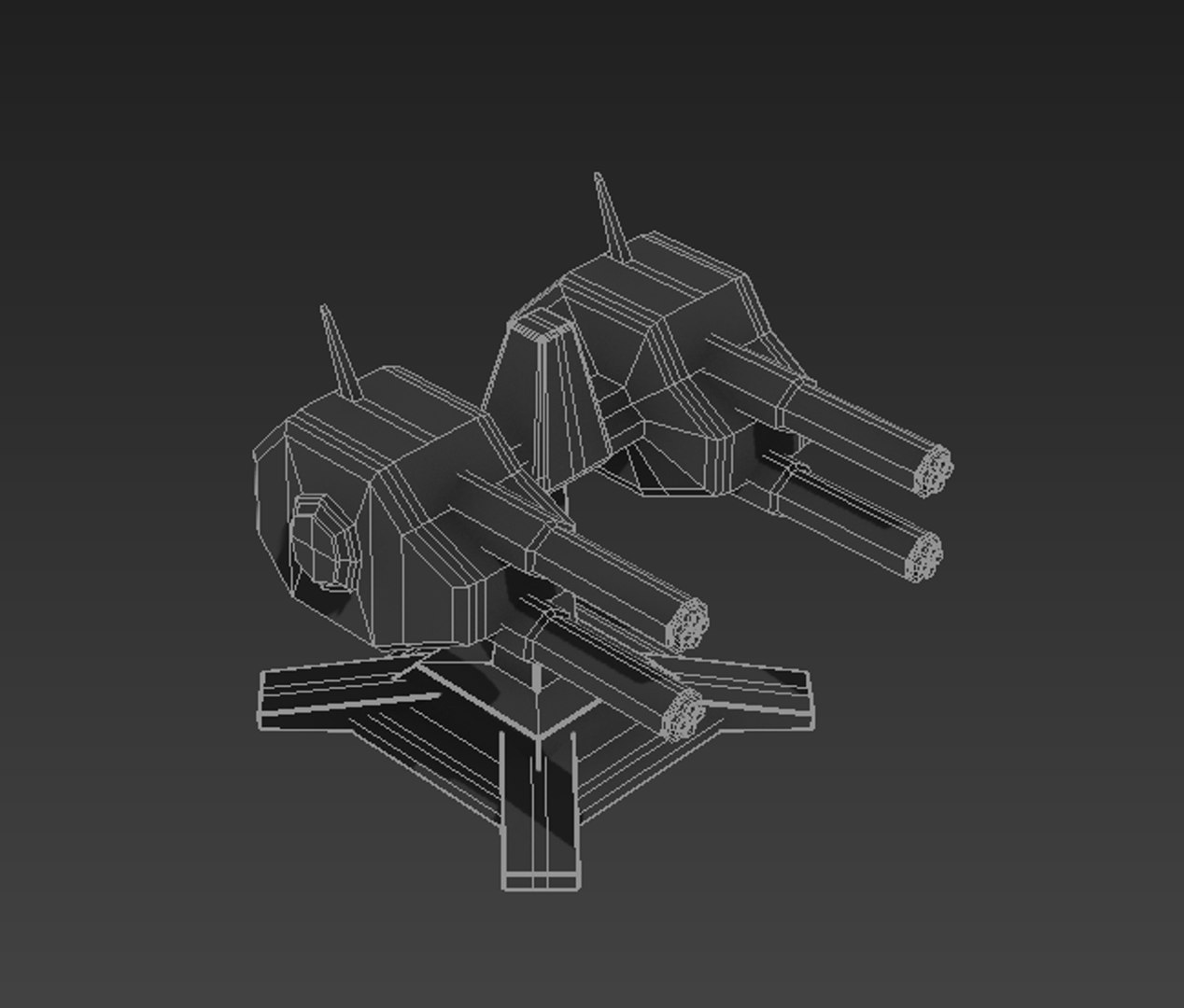 Machine gun turret 3D model - TurboSquid 1638698