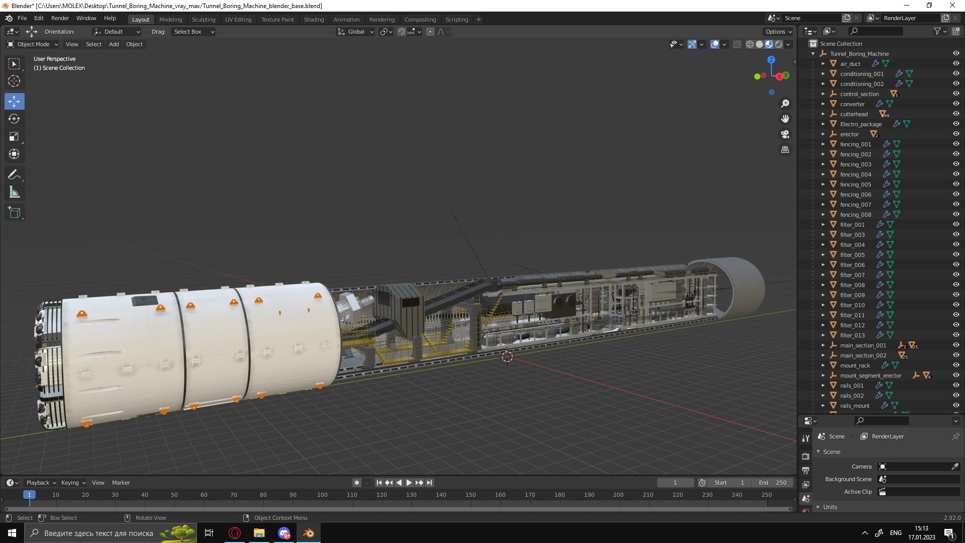 3D model tunnel boring machine - TurboSquid 1439281