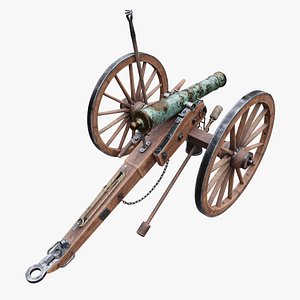 3d model 6 field cannon