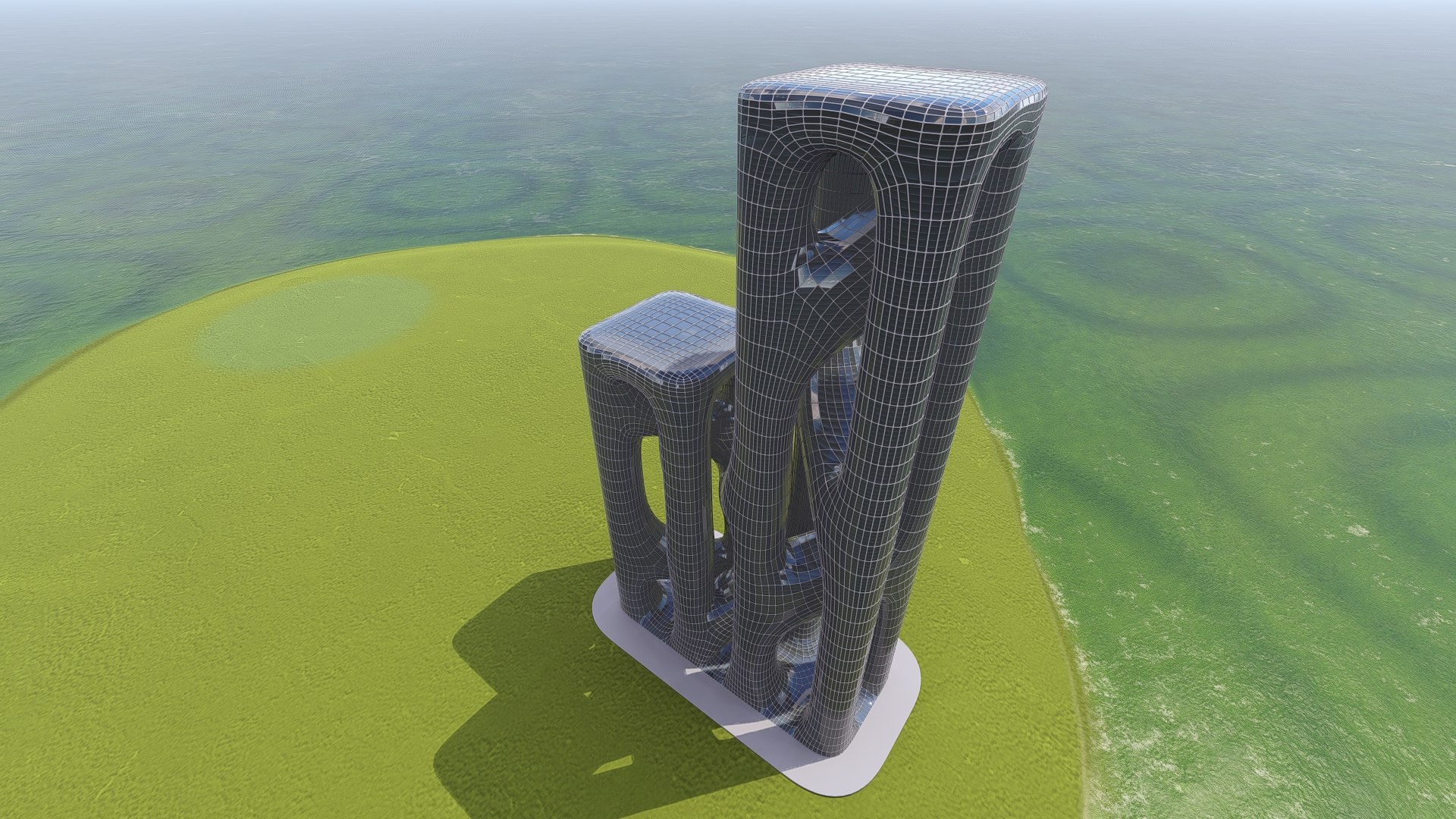 Multi Linked Twin Towers Model - TurboSquid 2047382