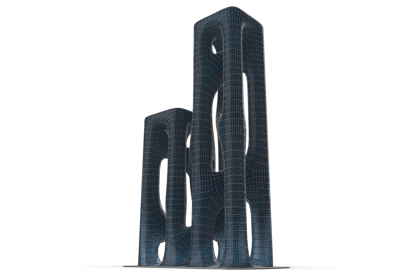 Multi Linked Twin Towers Model - TurboSquid 2047382