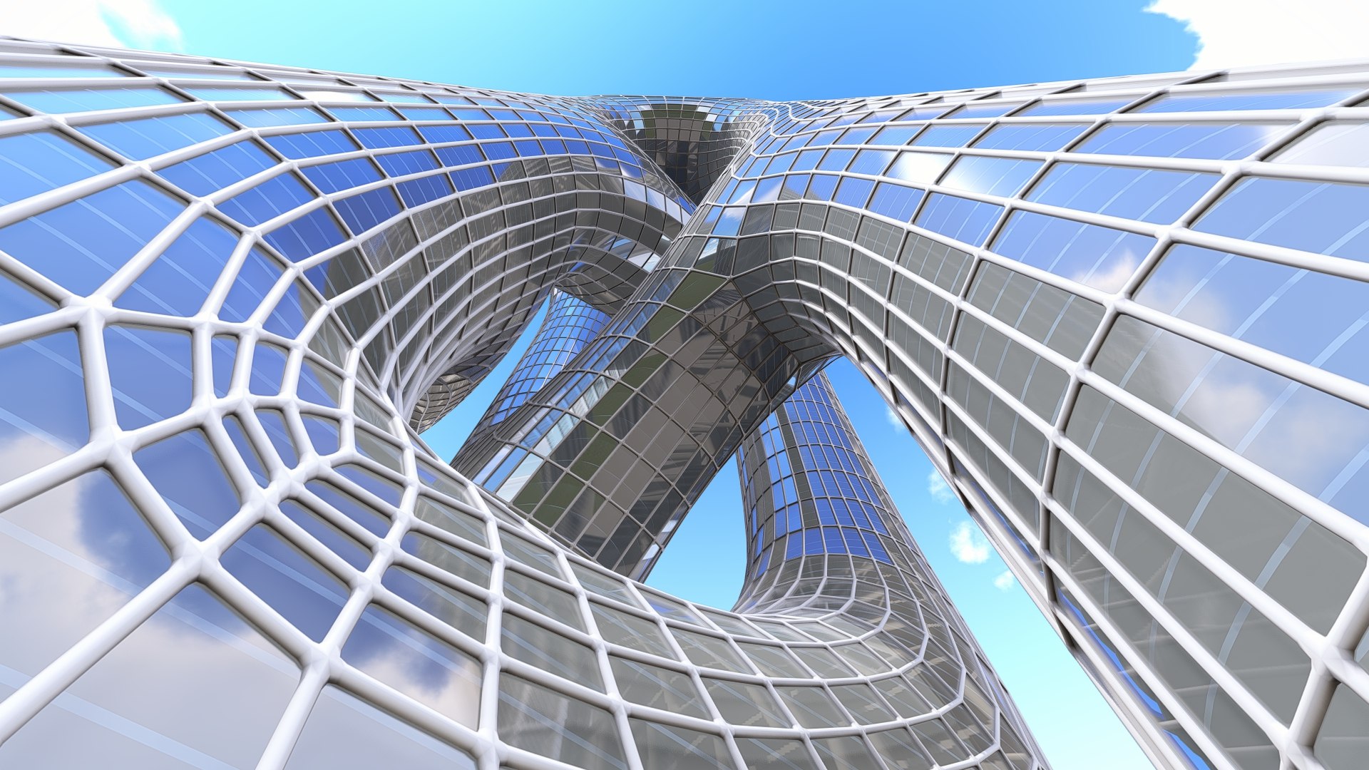 Multi Linked Twin Towers Model - TurboSquid 2047382