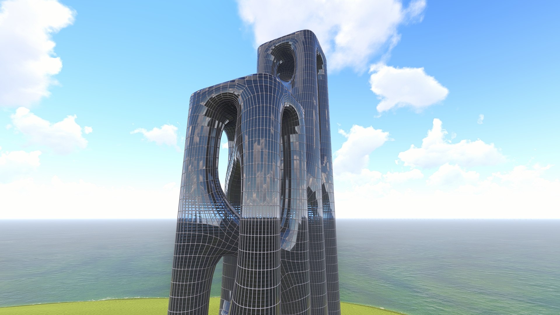 Multi Linked Twin Towers Model - TurboSquid 2047382