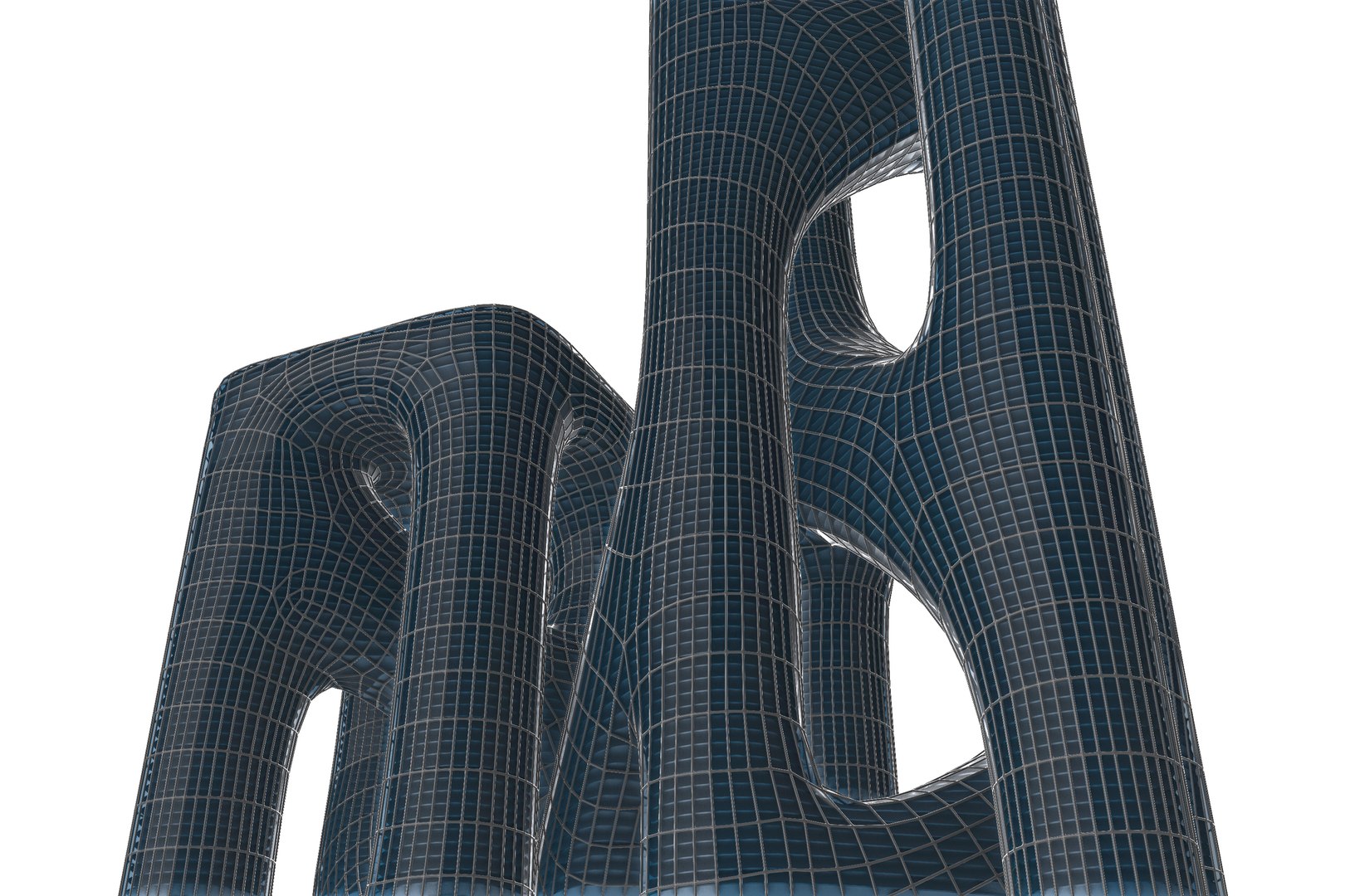 Multi Linked Twin Towers Model - TurboSquid 2047382
