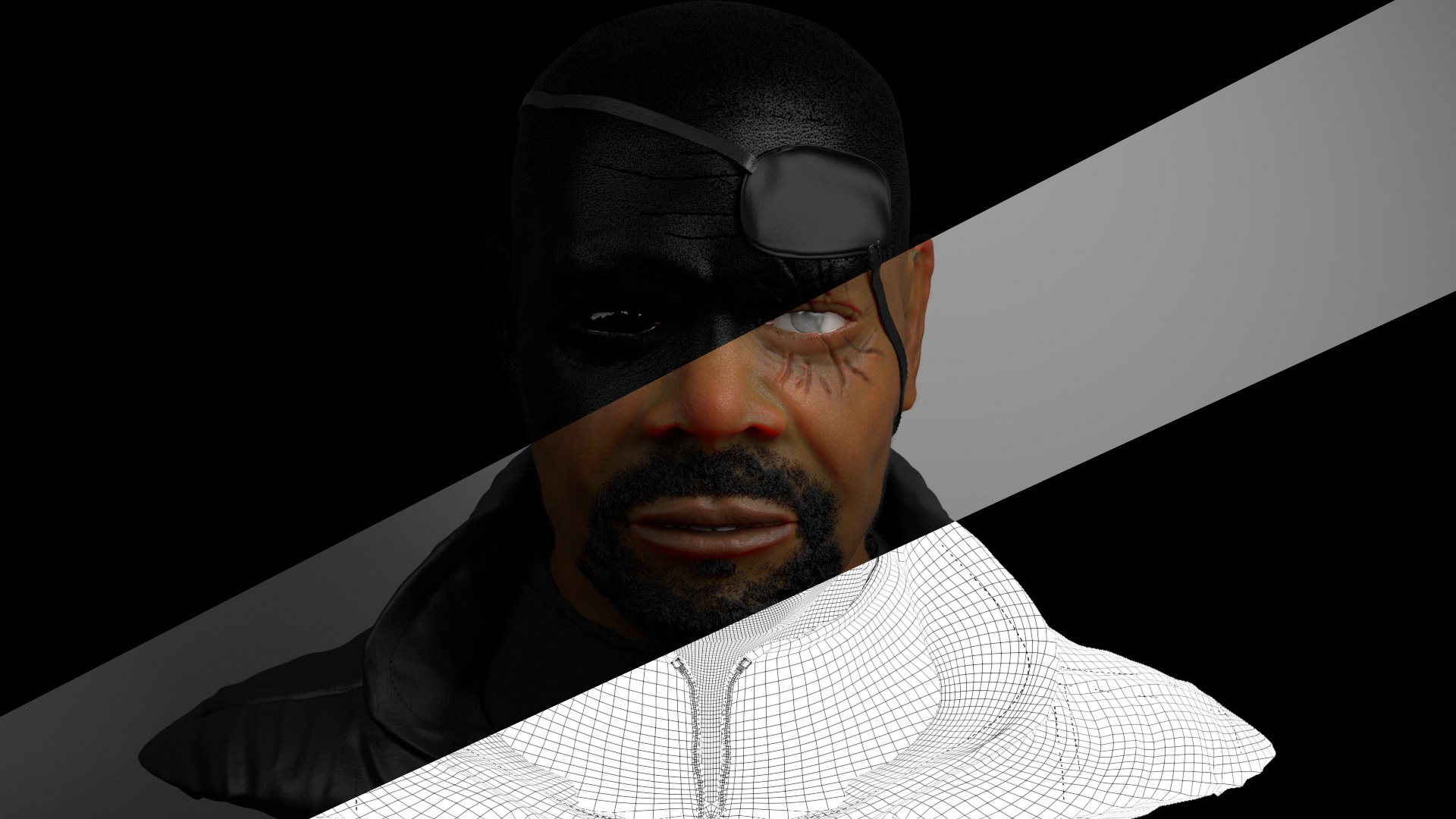 3D bust nick fury model - TurboSquid 1669146