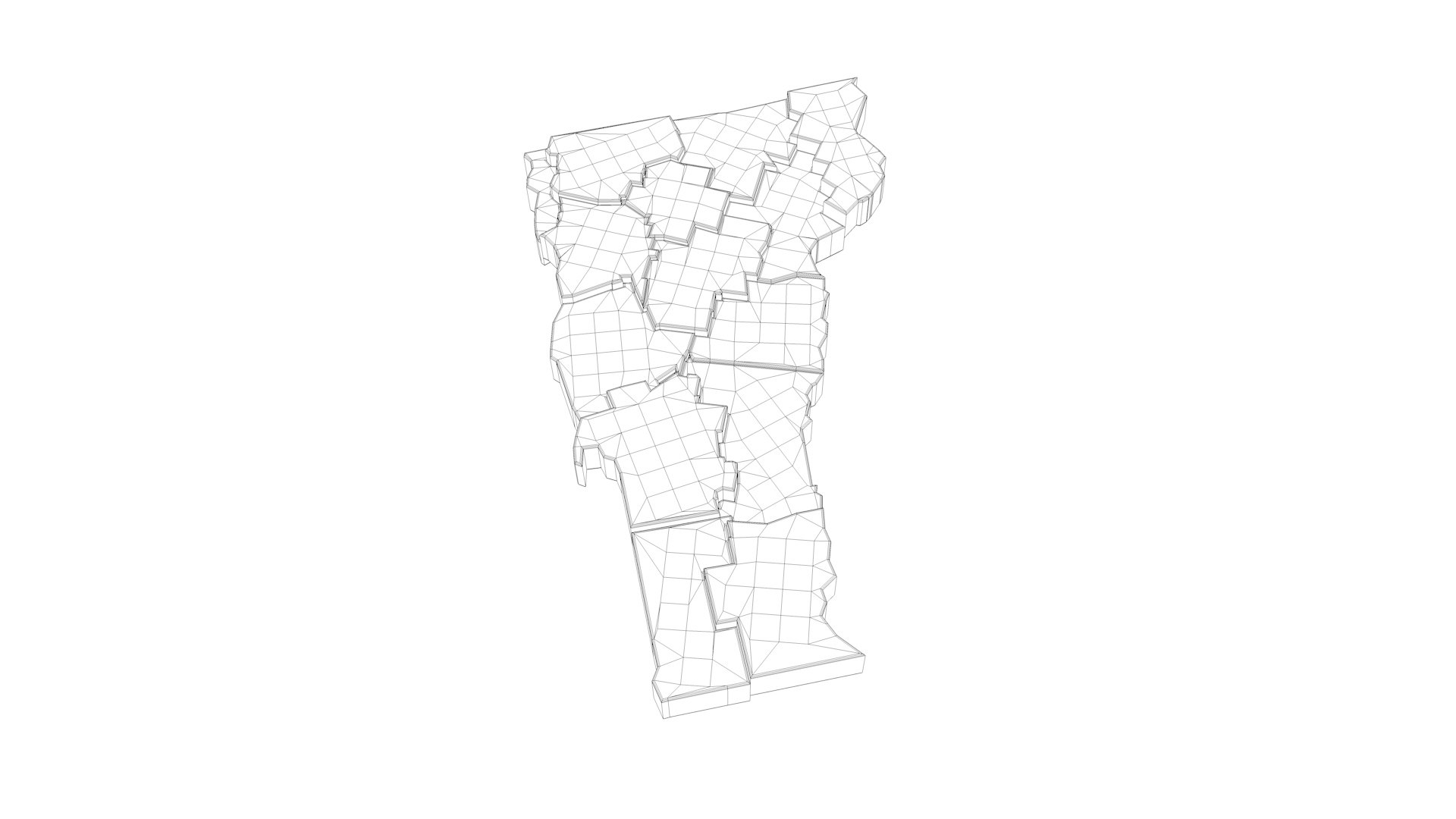 3D Vermont Counties - Map Of United States Of America USA - TurboSquid ...