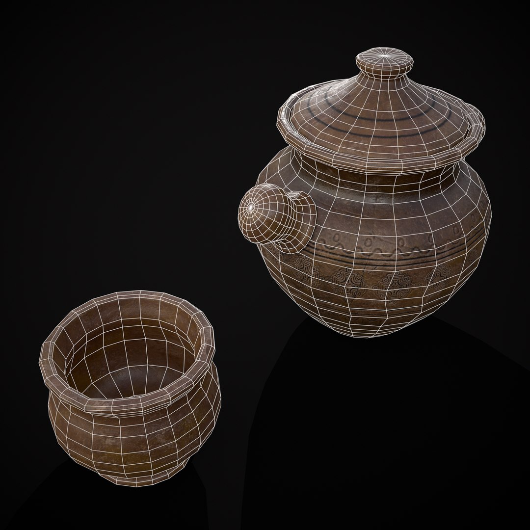 3D Engraved Earthenware Bean Pot - TurboSquid 2122673