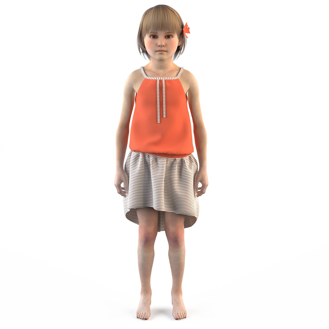 fashion child dressed 3d model