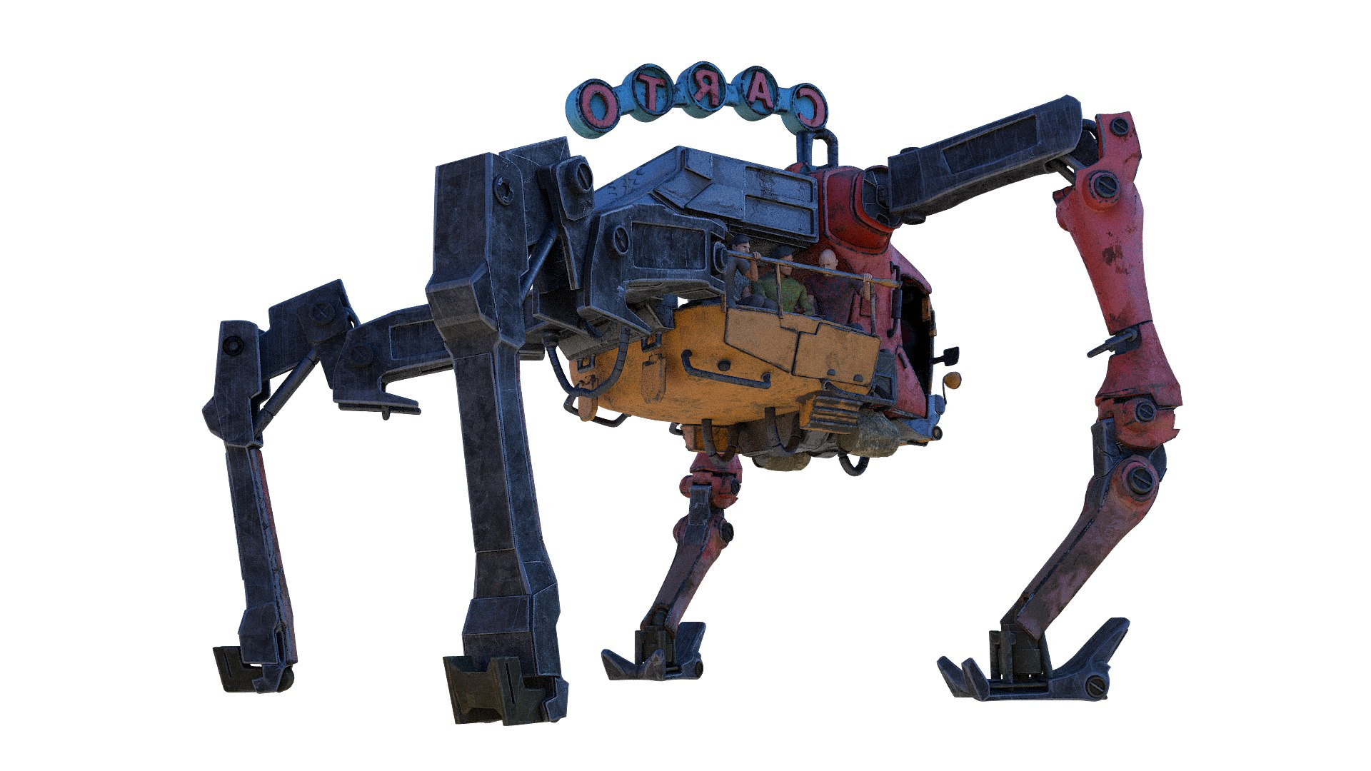 Desert Walker- Mech Concept- Vray- Lowpoly Model - TurboSquid 2383615