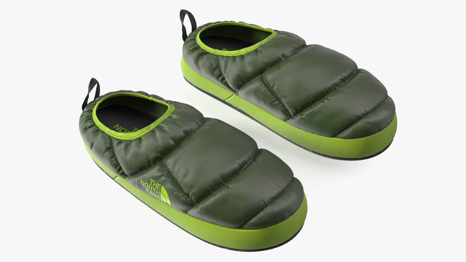 Green North Face Down Slippers Model - TurboSquid 2045447