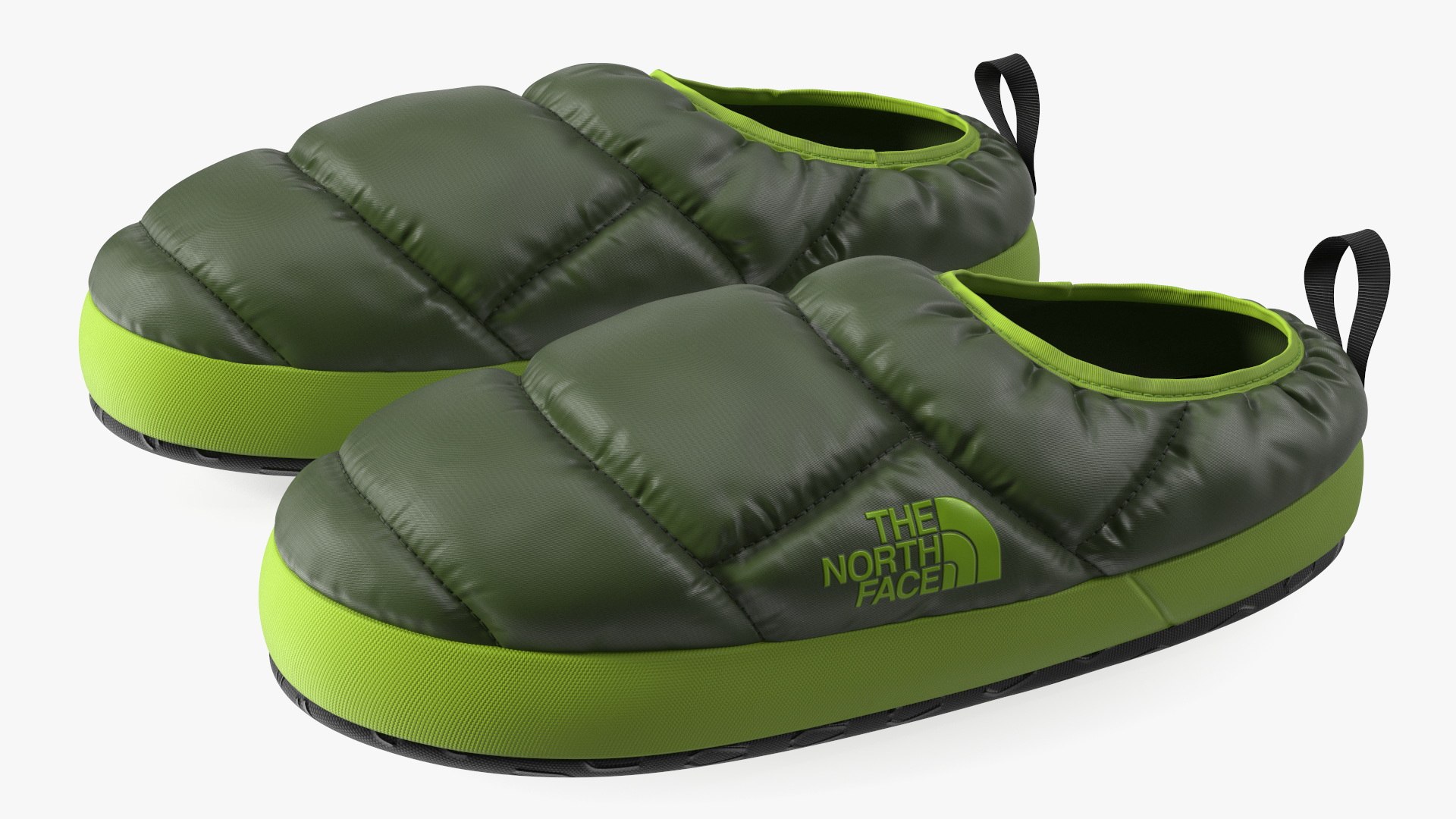 Green North Face Down Slippers Model - TurboSquid 2045447