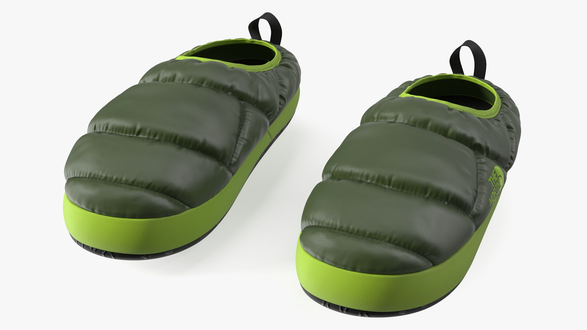 Green North Face Down Slippers Model - TurboSquid 2045447