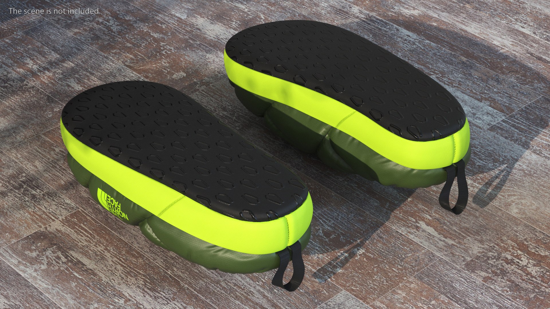 Green North Face Down Slippers Model - TurboSquid 2045447