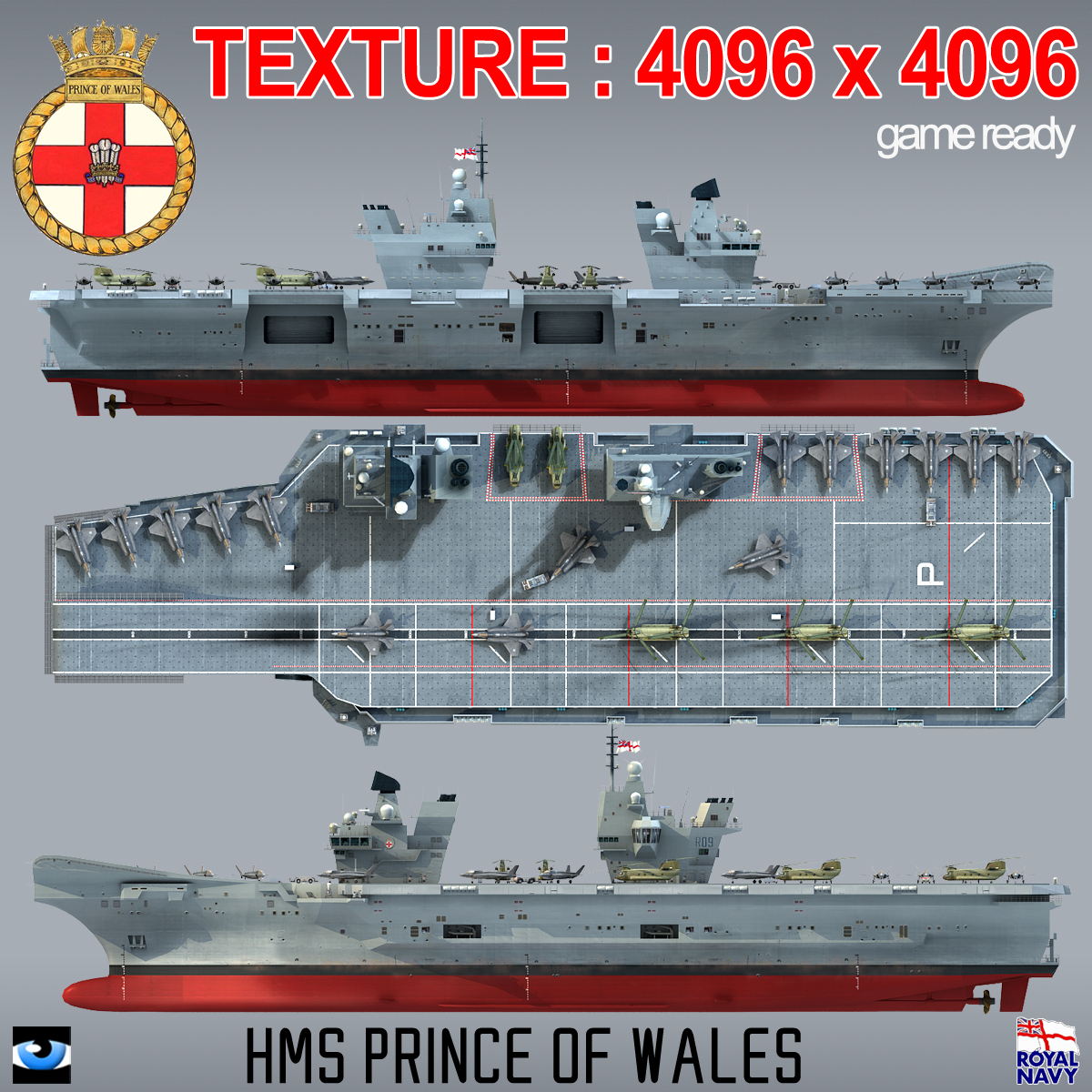 Hms prince wales r09 3D model - TurboSquid 1464990