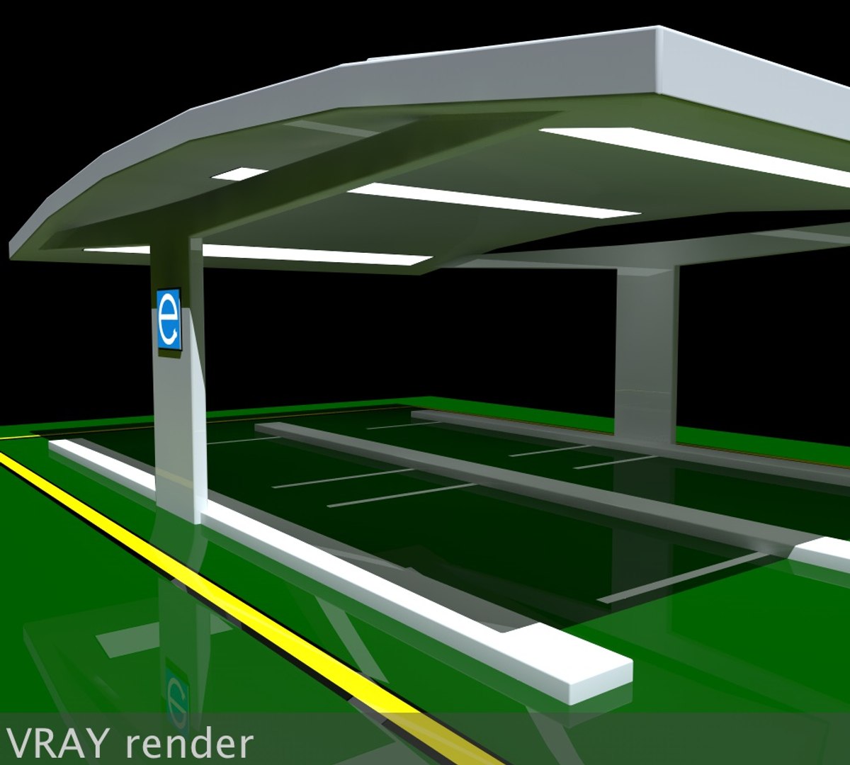 Electric Vehicle Car Charging 3d Model