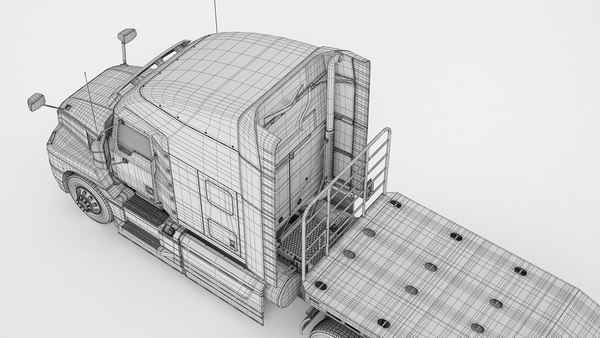 3D Semi Truck Generic Drake Trailer 01 - TurboSquid 1825147