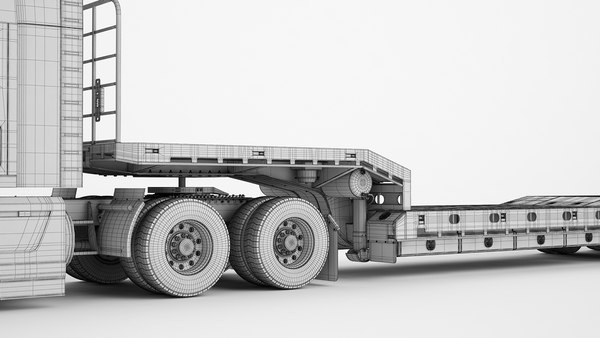 3D Semi Truck Generic Drake Trailer 01 - TurboSquid 1825147